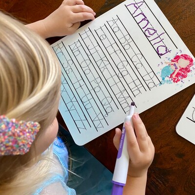 Preschool Personalized Dry Erase Board Penmanship Board - Etsy