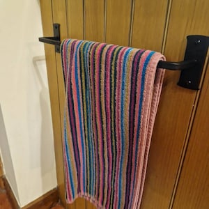 Blacksmith Handcrafted Towel Holder for Bathrooms Black Wrought Iron ...