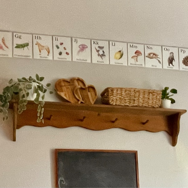 Nature Alphabet Cards, Wall and Flash Card Sizes, Watercolor ...