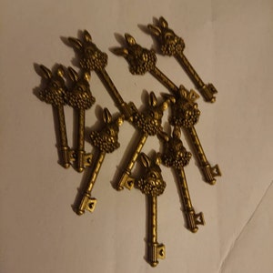 10pcs 16x51mm Antique Bronze Alice Rabbit Bunny Key Charm Pendant C8333 ...