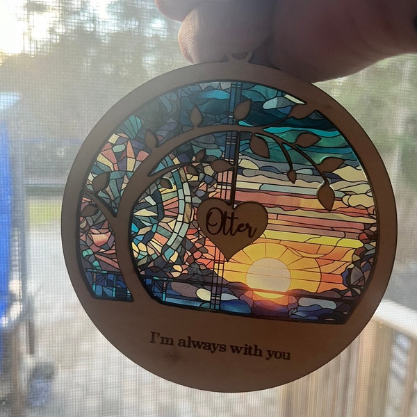 Sun Catcher Sympathy Gift, Poem Card Memorial Suncatcher, Sympathy Gift ...