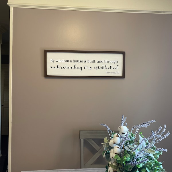 By Wisdom A House is Built. Proverbs 24:3, Small Plaque God Art ...