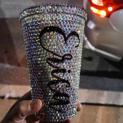 Personalized Bling Tumbler Double Wall Cold Cup - Etsy