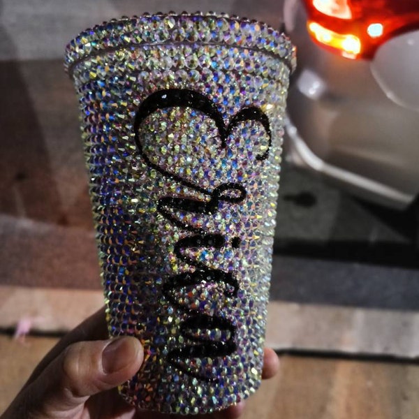 Personalized Bling Tumbler Double Wall Cold Cup - Etsy