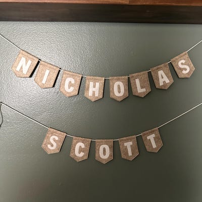 Scallop Felt Banner With Custom Lettering Personalized Decor for Baby ...