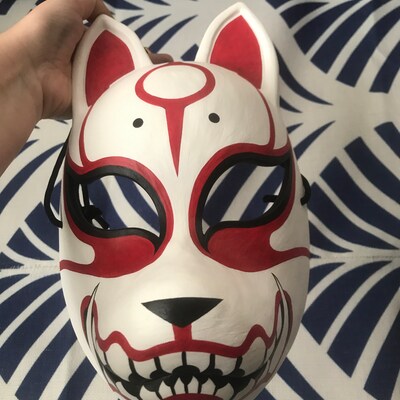 Oni Kitsune Mask Resin Japanese Fox Classic Masks Made to Order - Etsy