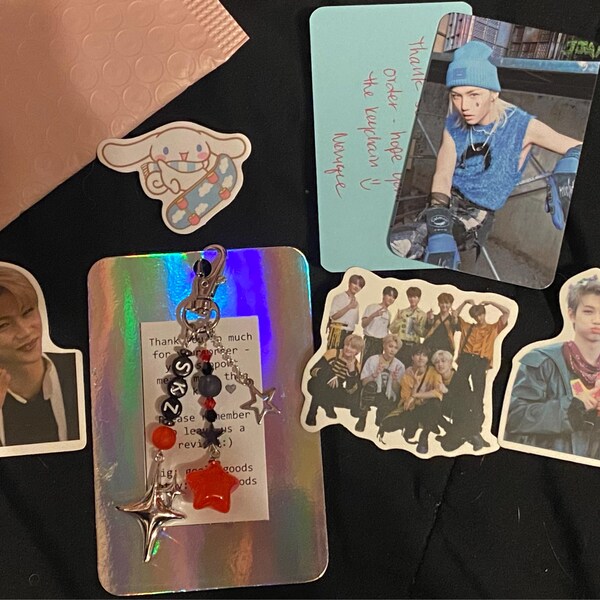 Stray Kids Laser Cut ATE Logo Lightstick Charm Tour Bag Accessory Fan ...