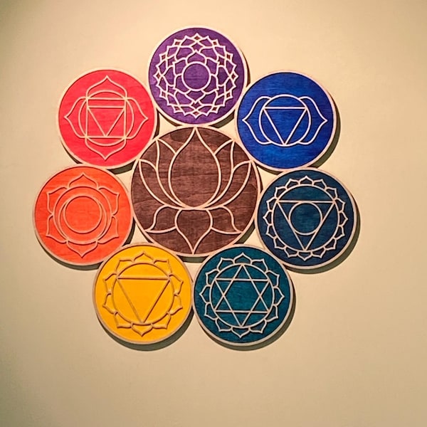 Chakra, 7 Chakra Wall Hanging Wall Art, Sacred Geometry, Wood Chakra ...