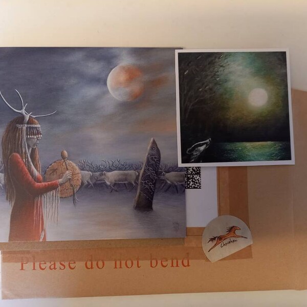 Deer Mother / Yule Card / Winter Solstice / Christmas Card - Etsy