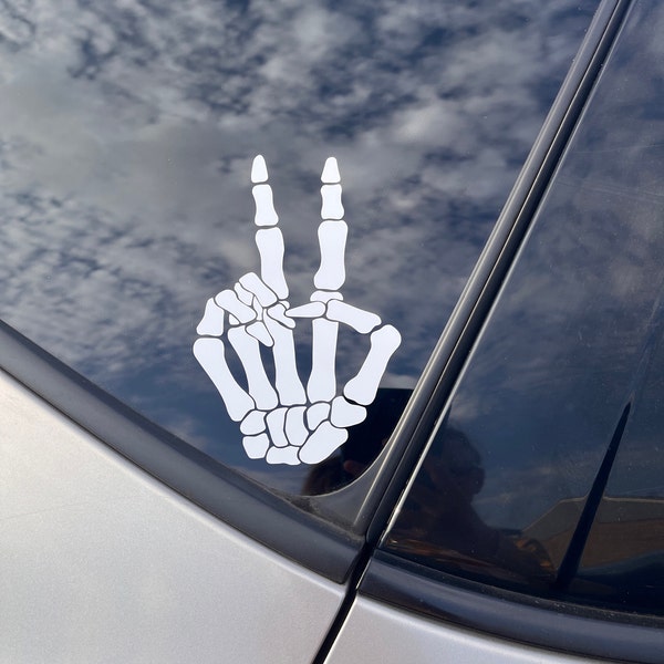 Skeleton Hand Peace Decal Vinyl Sticker Car Mirror Sticker - Etsy