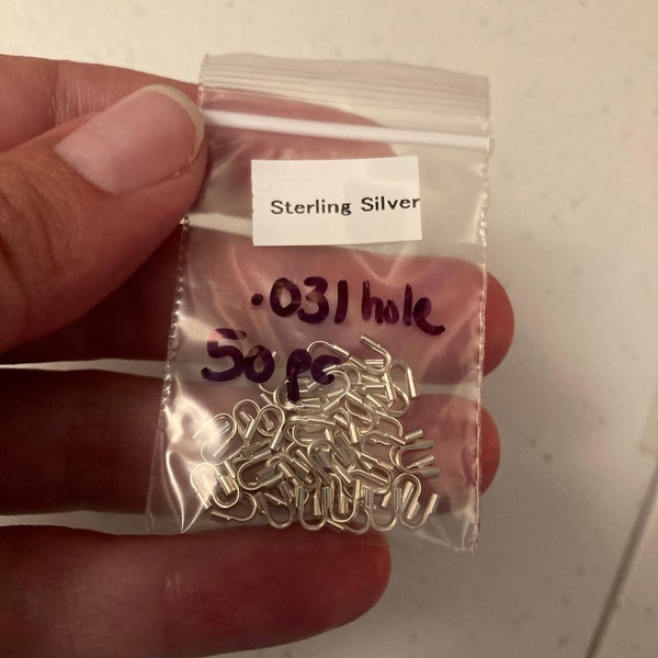 50pcs, Sterling Silver Wire Guards. Sterling Silver Cable Thimble ...