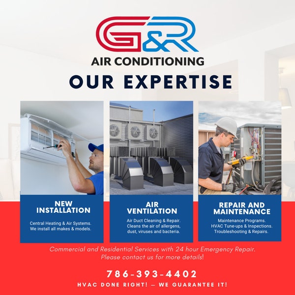 HVAC, Heating and Cooling Services Flyer and Business Card Print Combo ...