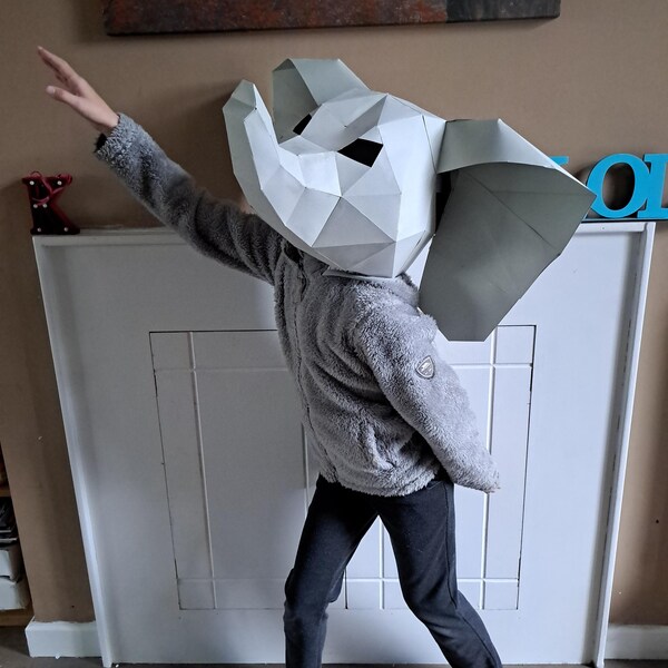 Elephant Mask Template - Paper Mask, Papercraft Mask, Masks, 3d Mask ...