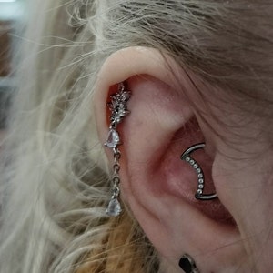 Pink Point Flower 14K Solid Rose Gold Pin Piercing/14k - Etsy