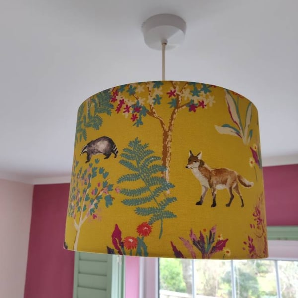 Seascape Lampshade, Coastal Lamp Shade, Applique, Fringed Artisan Shade ...