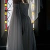 Viking Wedding Cape Black Sheer Gown Overlay Valkyrie Cloak Bridal ...