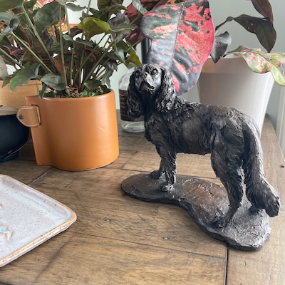 Small Cavalier King Charles Spaniel Dog Statue Small Bronze Ornament ...