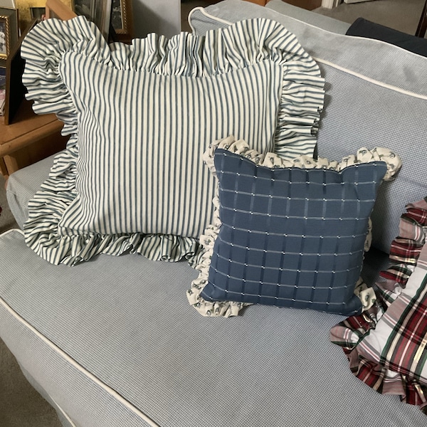 Ticking Stripe Dust Ruffle/bedskirt/green Ticking Dust Ruffle/dust ...