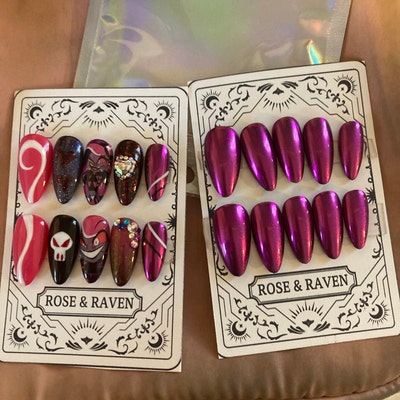 Raven Inspired Press on Nail Set - Etsy