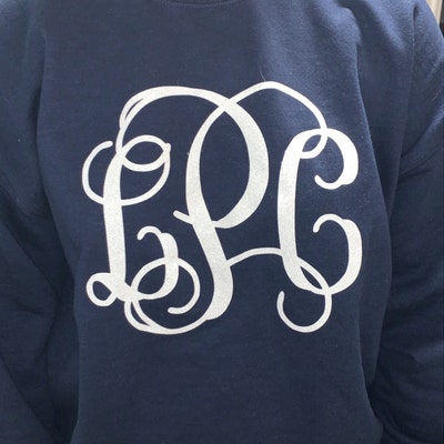 Monogrammed Sweatshirt Monogram Sweater Crewneck Gift for Her Gift ...