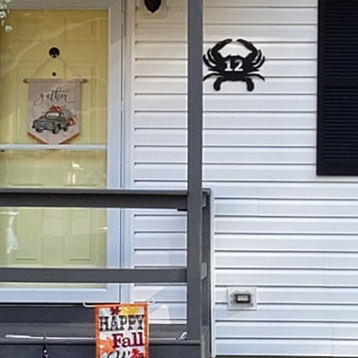 Crab Themed Custom Address Steel House Sign - Etsy