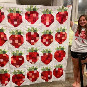 Scrappy Strawberry Quilt Pattern PDF Download - Etsy