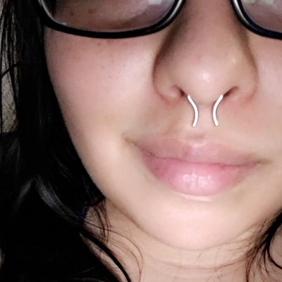 16g 14g 12g 10g Septum Retainer, Stainless Steel, Hide Septum Piercing ...