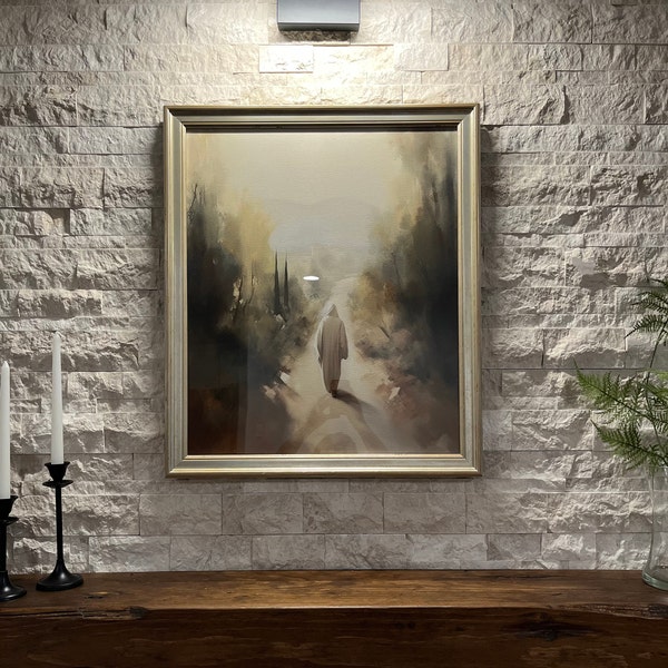 Framed Painting of Christ, Jesus on the Path, Framed Christian Art ...