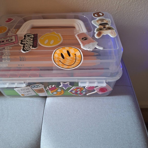 Wavy Checkered Smiley Face Waterproof Sticker: Laptop, Water Bottle (2 ...