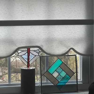 Crazy Quilt Stained Glass Panel 10x10 - Etsy