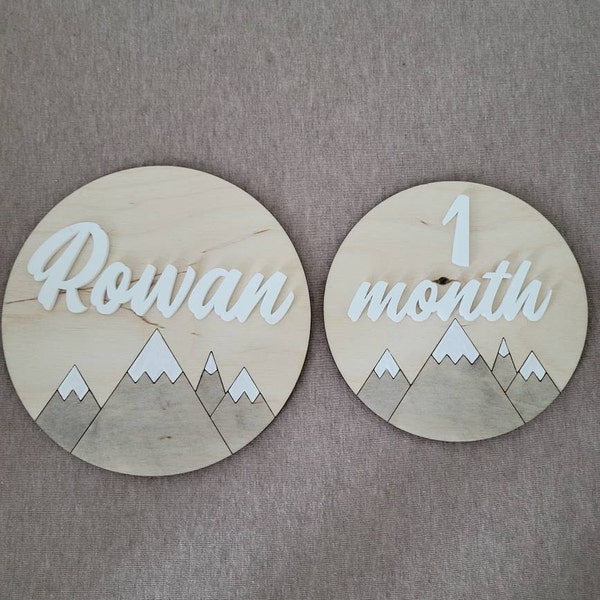 Mountain Monthly Milestones Discs - Etsy