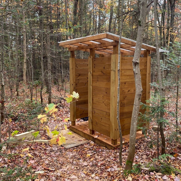 Cedar 4 X 6 Off Grid Outdoor Shower House Building Guide Etsy