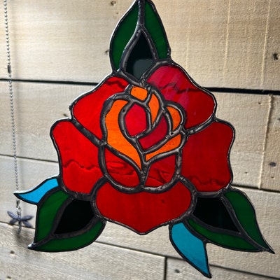 Rose Stained Glass Pattern PDF Instant Digital Download 3 Different ...