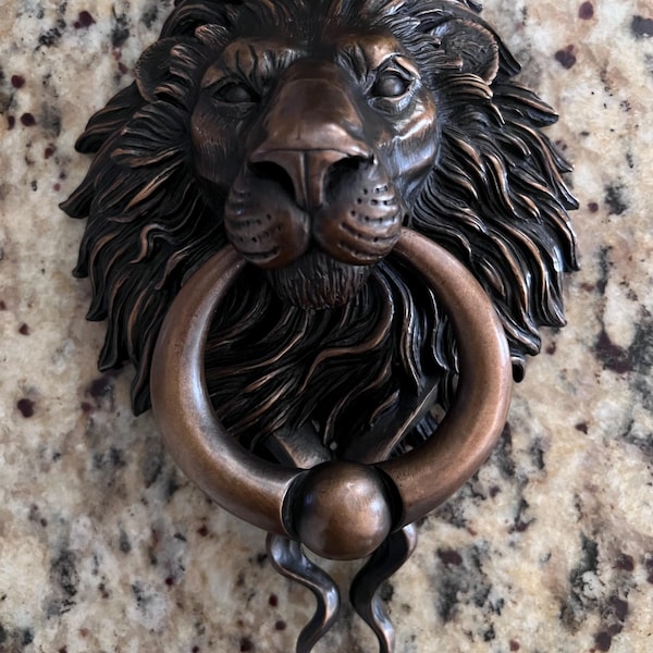 Lion Door Knocker With Ball Ring. Cast Bronze With a Classical Bronze ...