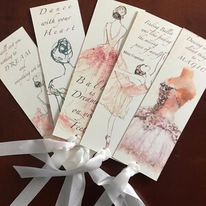 5 Glitter Ballerina Bookmarks With Inspirational Quotes Ballet Art ...