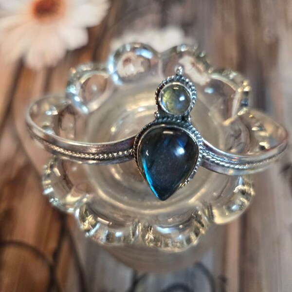 Blue Fire Labradorite Bangle, 925 Sterling Silver,gemstone Bangle,gift for Her,unique Bangle ...