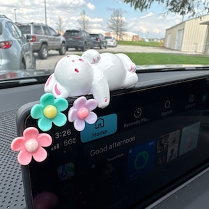 3pcs Flower Glass Bottle Car Ornament, Flower Pot Car Accessory, Car ...