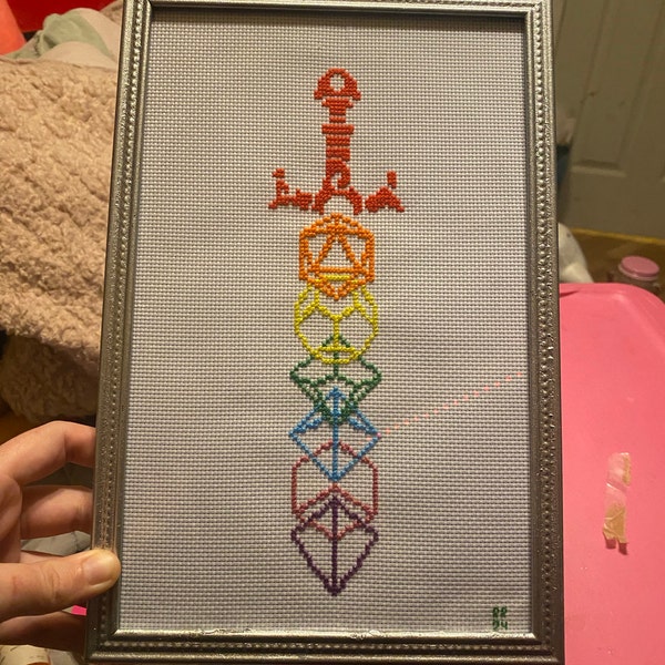 Dice Sword Cross Stitch Pattern PDF - Digital Download – D20 Dnd Game ...
