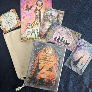 Giclee Fine Art Print From My Painting Moon Witch Cat Red Cloak Goddess ...