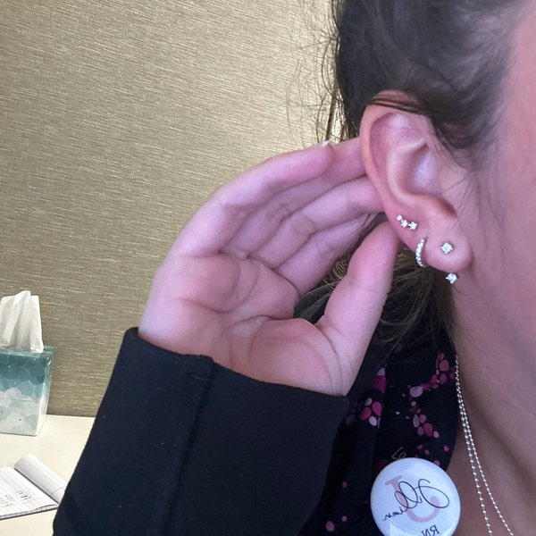 Front Back Earring Set • Ear Jacket • Dainty Ear Jacket • Gold Earrings ...