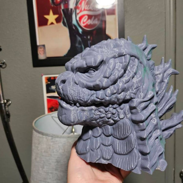 Godzilla Headphone Head - 3D Printed Headphone Stand Bust - Etsy