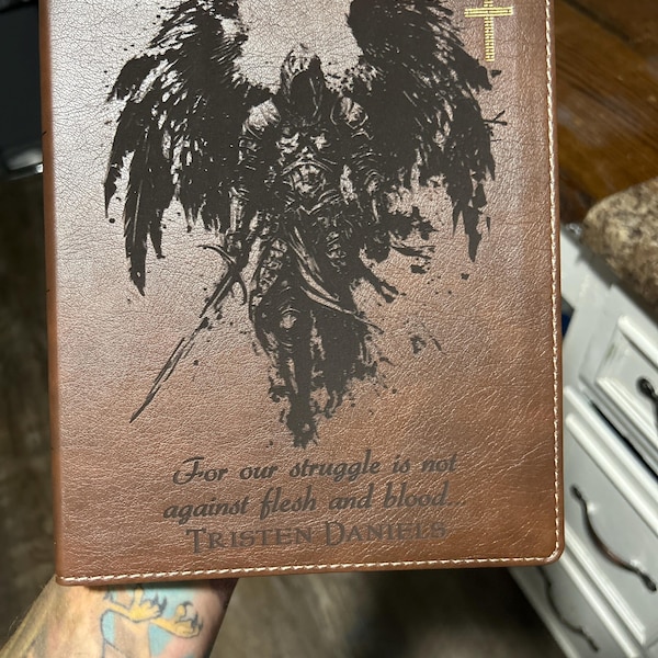 Personalized NIV Journal Bible: Engraved Michael the Archangel, Lined ...