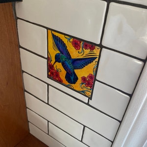 Hummingbird Ceramic Tile Wall Art - Etsy