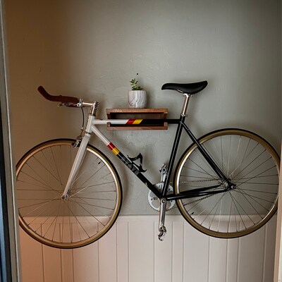 Wooden Bicycle Wall Mountwooden Bicycle Shelfbicycle Shelfbike Wall ...