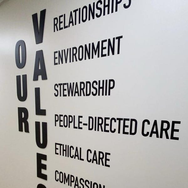 Our Values, Office, Wall, Art, Decor, 3D, PVC, Typography ...