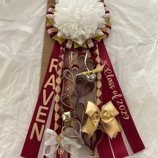 Homecoming Mums Personalized, Senior Homecoming Mums, High School Mums ...