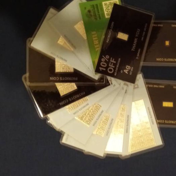 4 Pack of 3, 6, 12, and 24 Pure Silver Bars 1 Grain Each in Protective ...