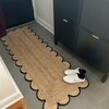 Braided Area Runner, Scallop Natural Jute Runner, Black Scalloped Edge ...