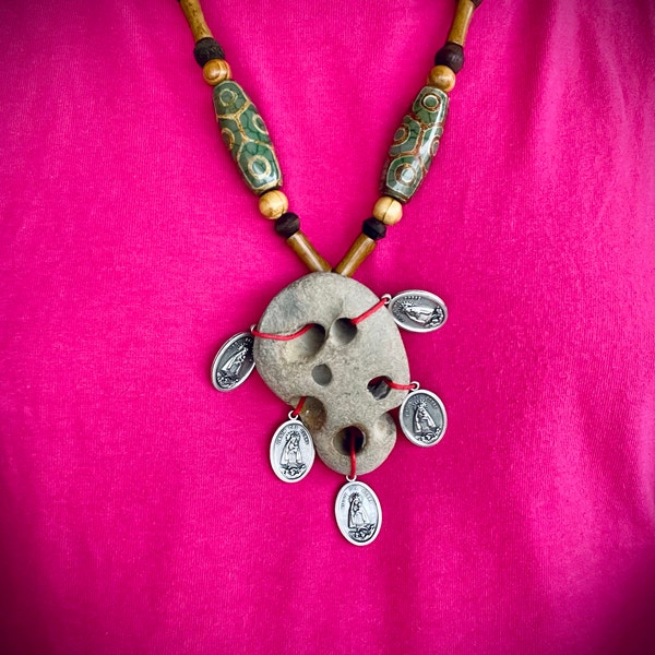 7oz Genuine HOLEY HOLED STONE Natural Indent Void Hole Indentation ...