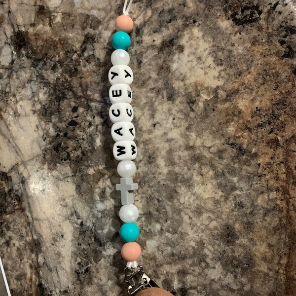 Personalized Pacifier Clip for Baby Boy and Girl, Boho Paci Clip - Etsy